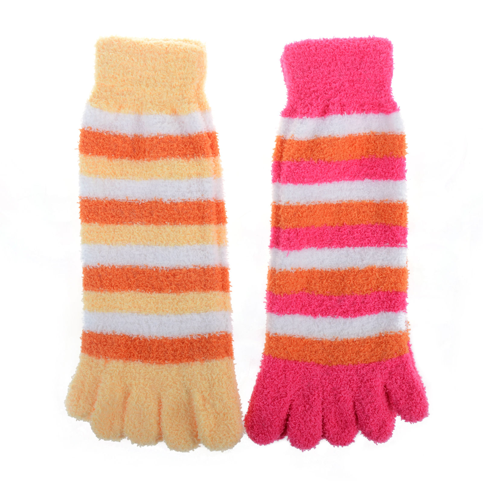 Stripes Wholesale Colorful Women's Girl Stripe Fuzzy Warm Toe Socks ...